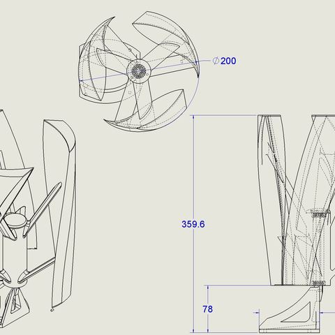 Download STL files Mini Vertical Axis Wind Turbine ・ Cults